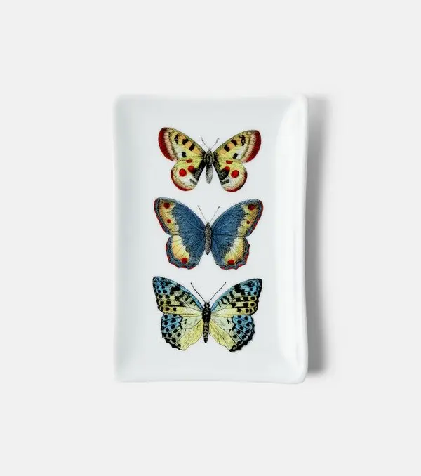 FORNASETTI Farfalle Porcelain Ashtray - White