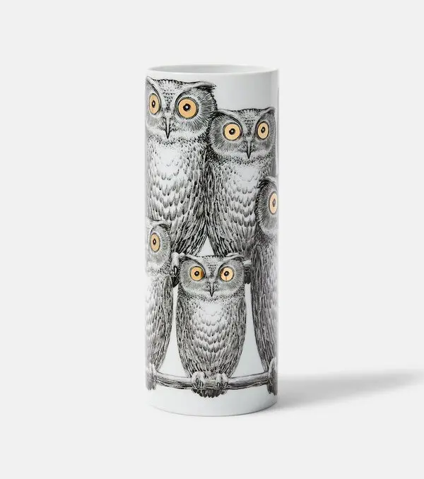 FORNASETTI Civette Small Porcelain Vase