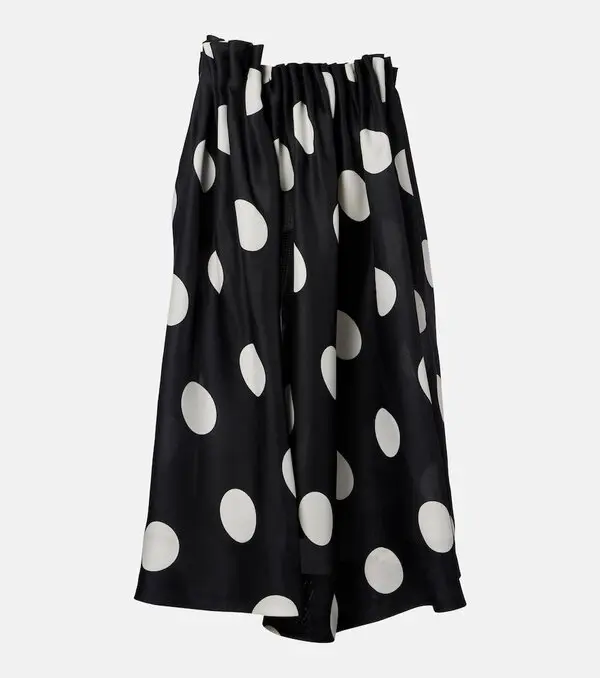 Khaite Riley Polka-dot Silk Maxi Skirt - Black