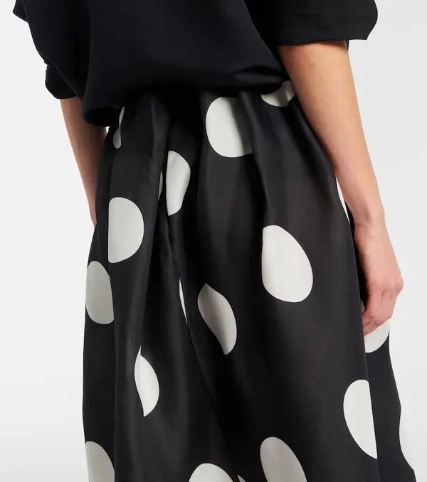 Khaite Riley Polka-dot Silk Maxi Skirt - Black