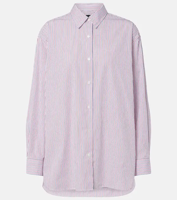 NILI LOTAN Yorke Striped Cotton Shirt - Red