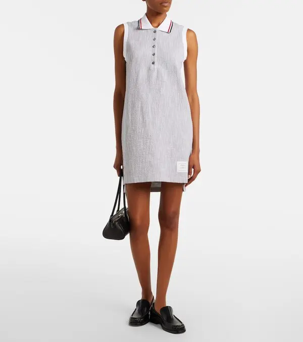 Thom Browne Cotton-blend Tweed Polo Dress