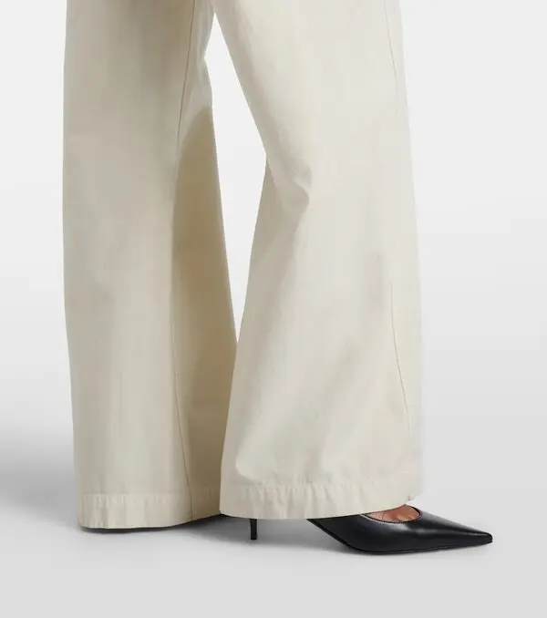NILI LOTAN Cotton Wide-leg Pants - White