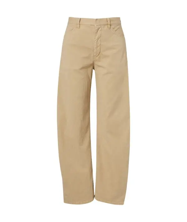 NILI LOTAN Tribeca Cotton Twill Barrel-leg Pants - Beige