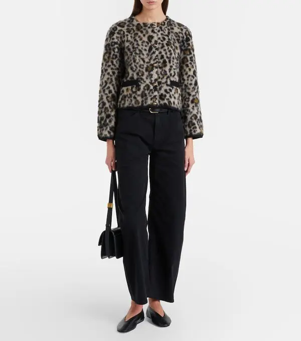 NILI LOTAN Tribeca Cotton Twill Barrel-leg Pants - Black