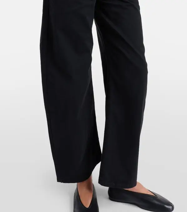 NILI LOTAN Tribeca Cotton Twill Barrel-leg Pants - Black