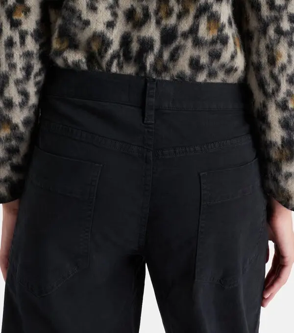 NILI LOTAN Tribeca Cotton Twill Barrel-leg Pants - Black