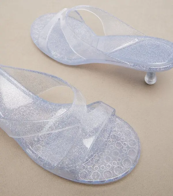 JIMMY CHOO Jelly Drop Glitter Tpu Mules - Transparent