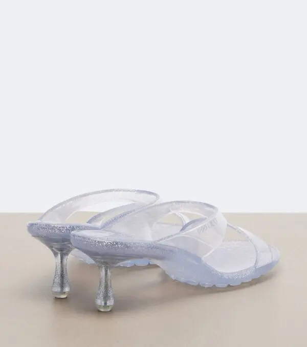 JIMMY CHOO Jelly Drop Glitter Mules - Transparent