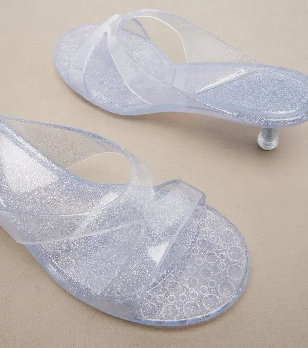 JIMMY CHOO Jelly Drop Glitter Mules - Transparent
