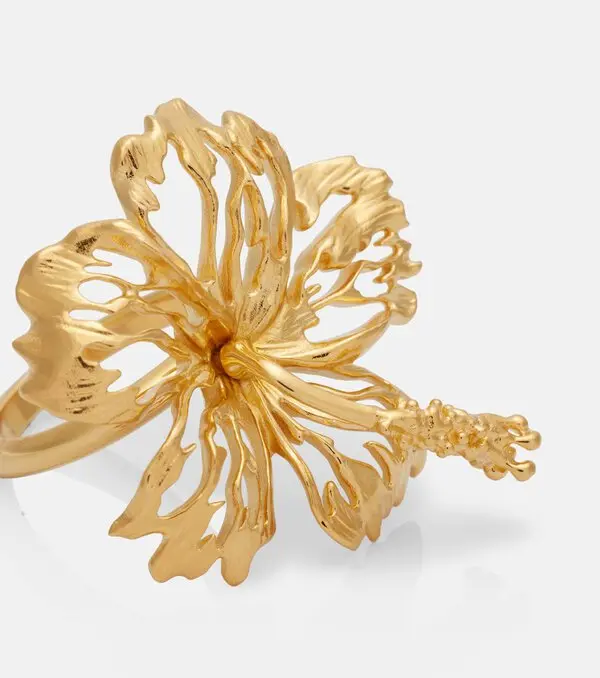 Oscar De La Renta Hibiscus Flower Ring