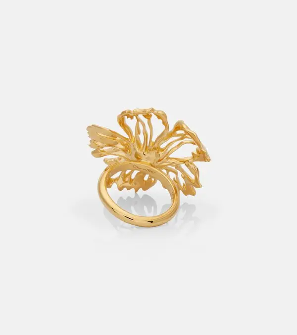 Oscar De La Renta Hibiscus Flower Ring