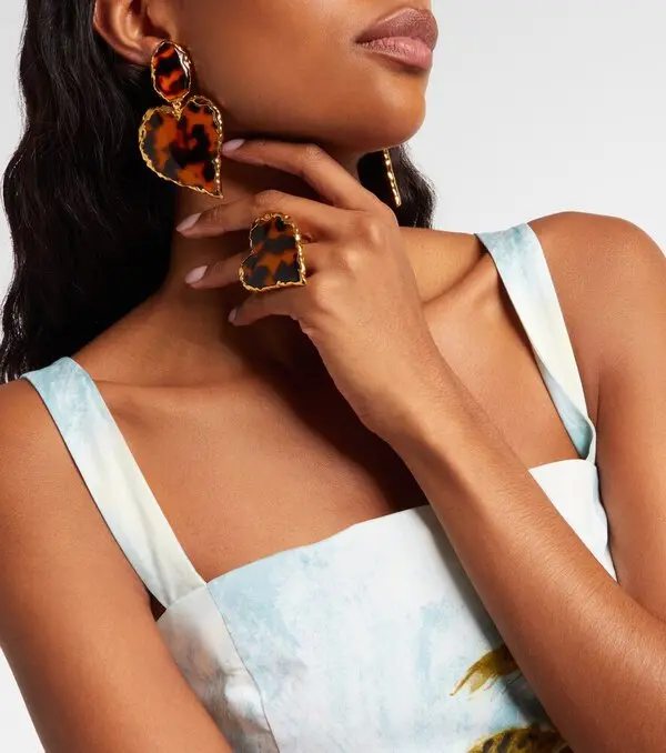 Oscar De La Renta Heart Embellished Ring