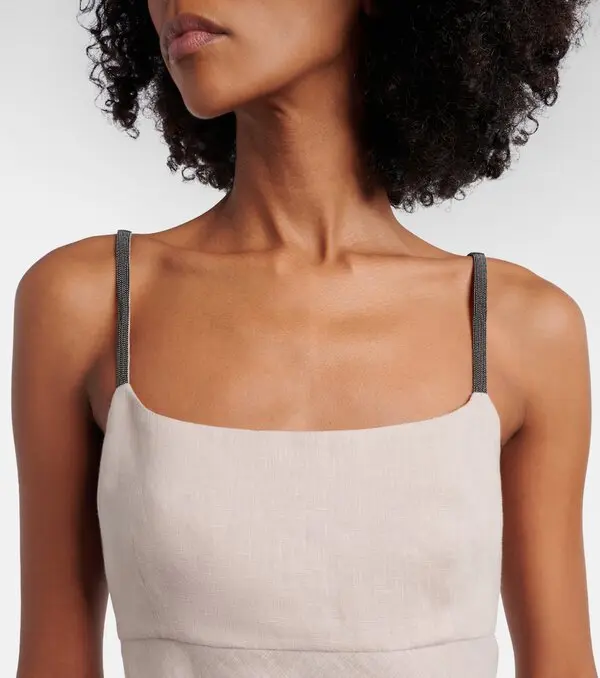 Brunello Cucinelli Monili Linen Top