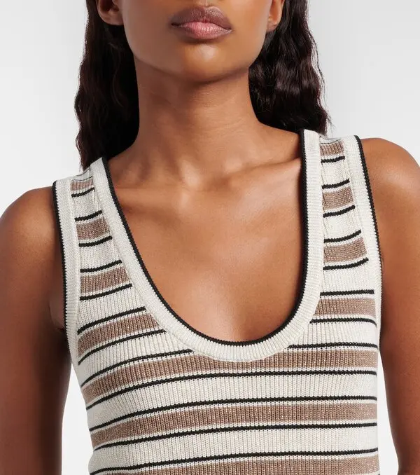 Brunello Cucinelli Striped Cotton-blend Top