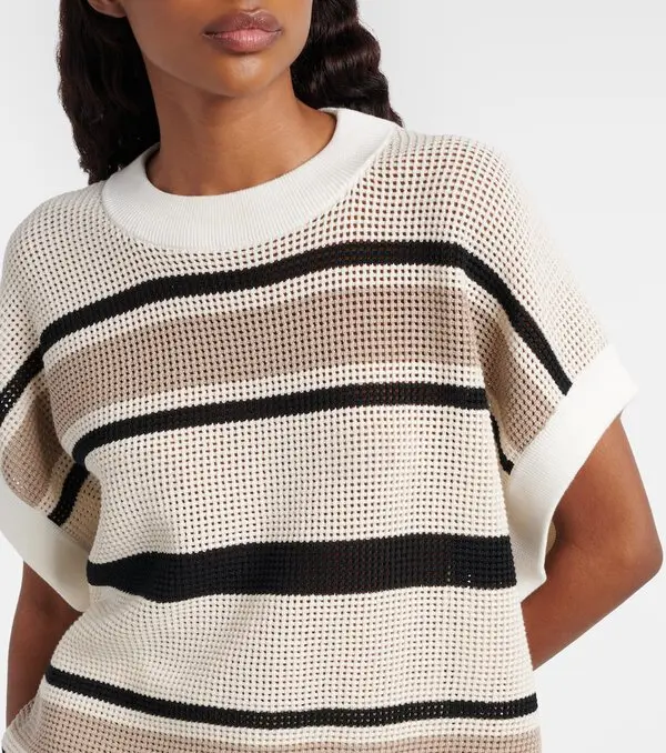 Brunello Cucinelli Striped Cotton Top