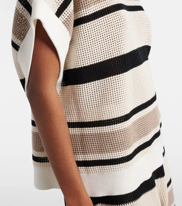 Brunello Cucinelli Striped Cotton Top