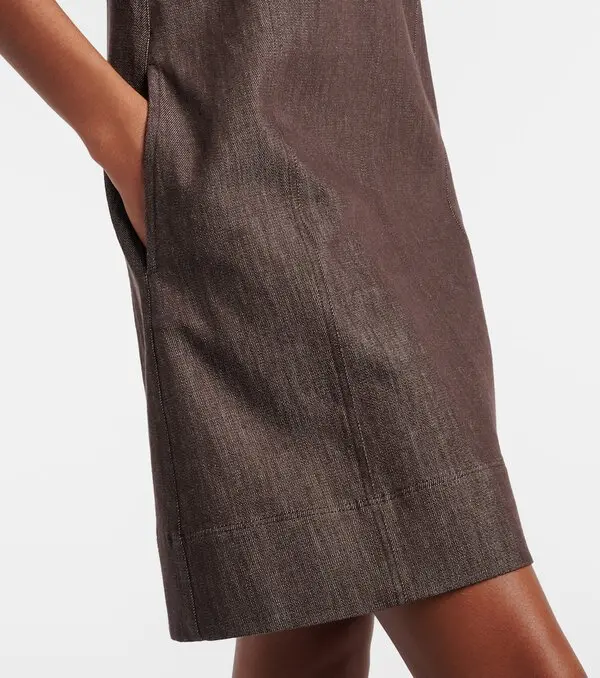 Brunello Cucinelli Halterneck Open-back Cotton Minidress