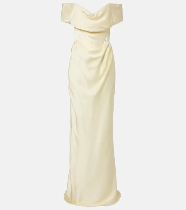 VIVIENNE WESTWOOD Nova Cocotte Draped Bustier Gown - Yellow
