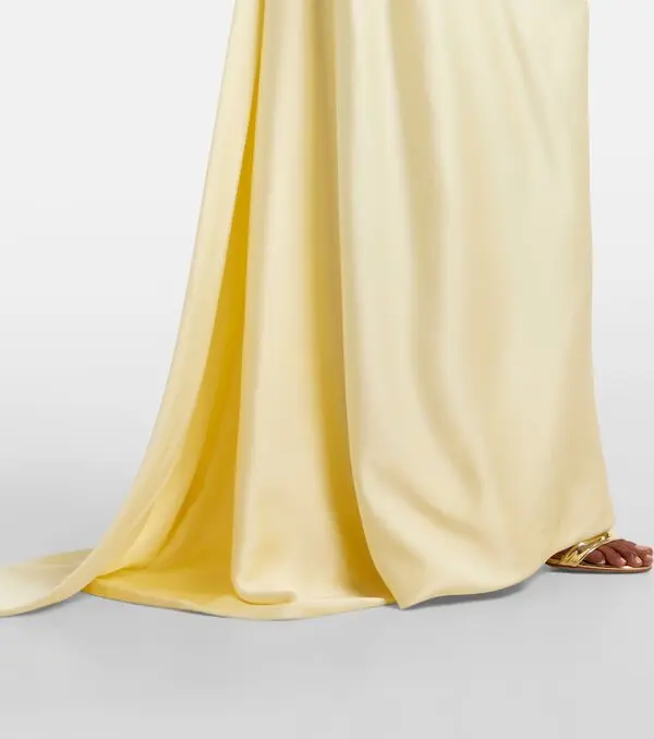 VIVIENNE WESTWOOD Nova Cocotte Draped Satin Bustier Gown - Yellow