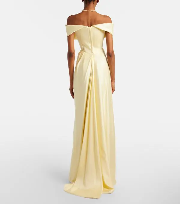 VIVIENNE WESTWOOD Nova Cocotte Draped Satin Bustier Gown - Yellow