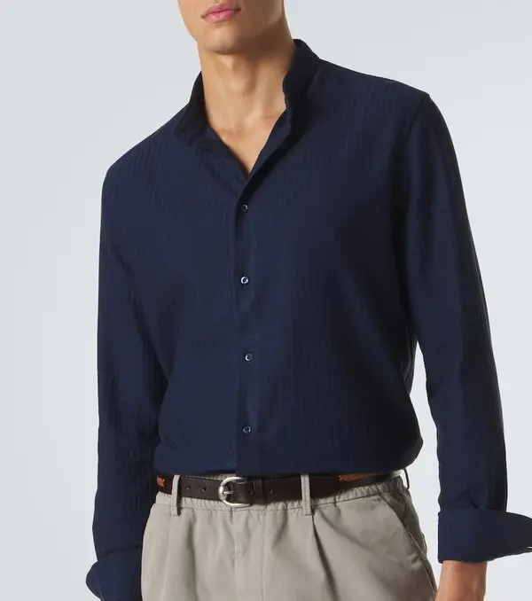 Brunello Cucinelli Striped Cotton And Silk Shirt