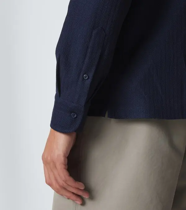 Brunello Cucinelli Striped Cotton And Silk Shirt