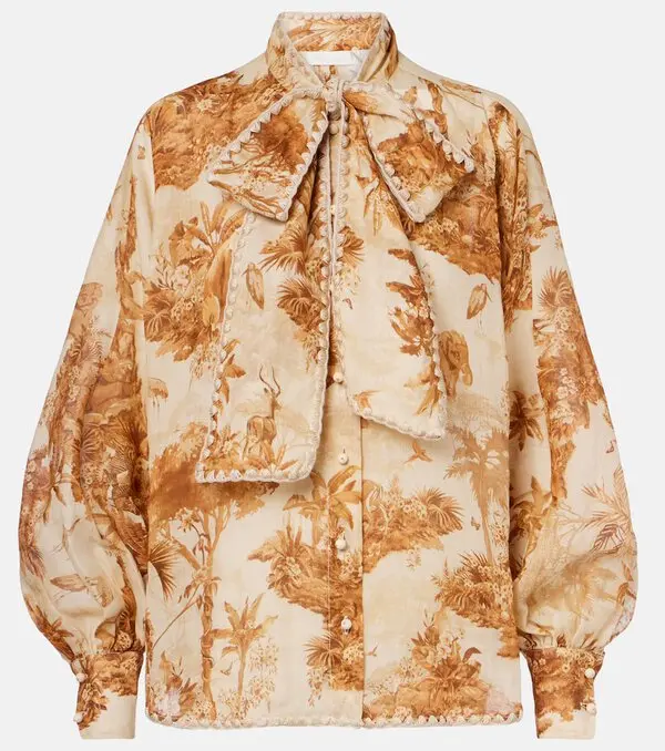 Zimmermann Indra Ramie Blouse - Brown