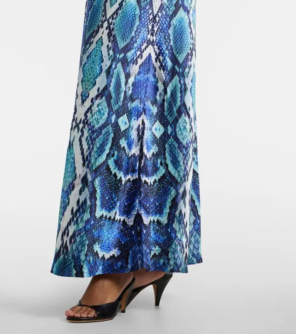 Camilla Silk Animal Print Slip Dress