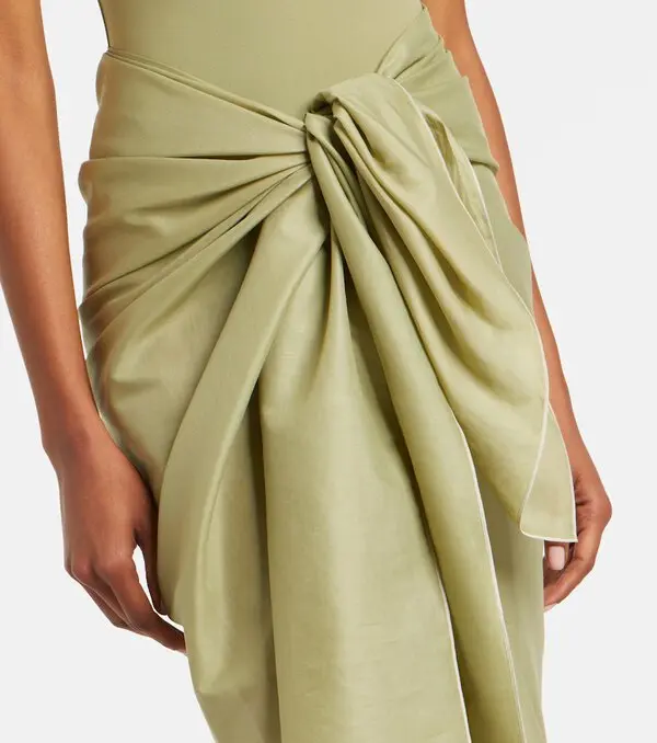 ERES Cabine Cotton Voile Beach Cover-up - Green