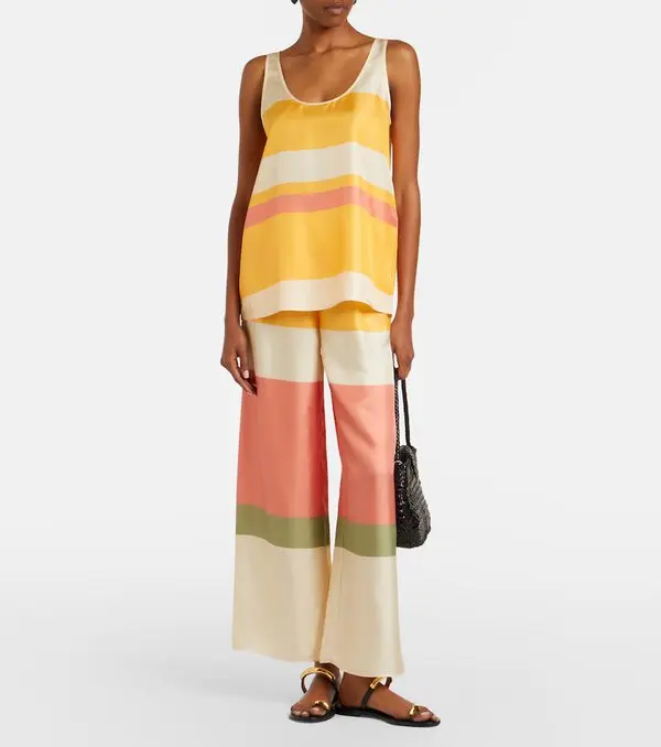 ERES Lollipop Silk Twill Wide-leg Pants - Multicoloured