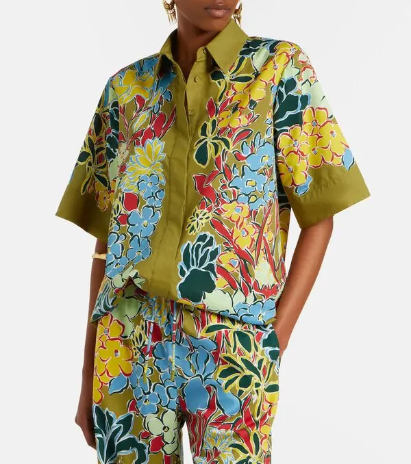 ALEMAIS Solstice Floral Cotton-blend Shirt - Green