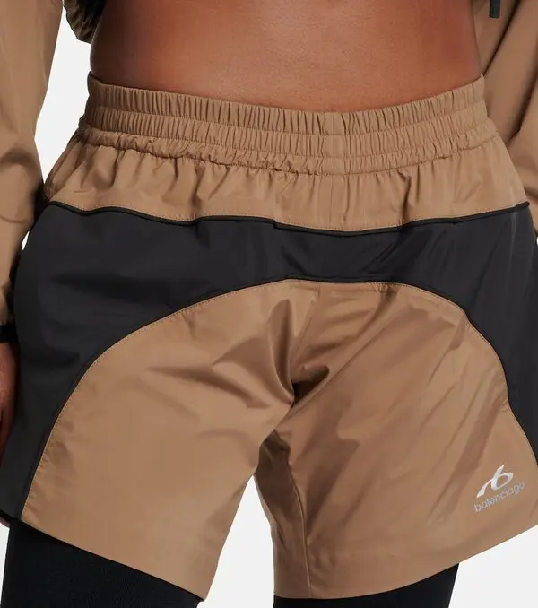 Balenciaga Colorblocked Taffeta Shorts