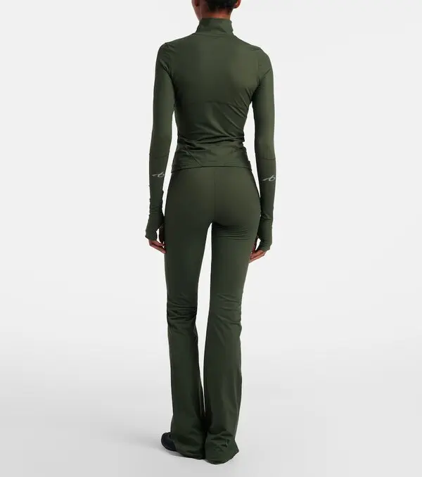 Balenciaga Logo Flared Leggings - Green