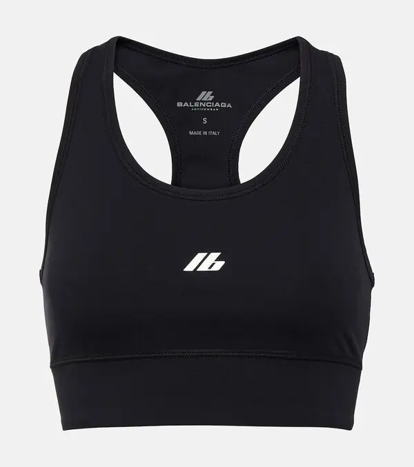 Balenciaga Logo Sports Bra - Black