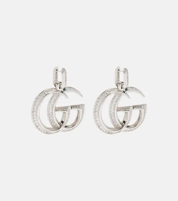 Gucci Gg Marmont Embellished Earrings - Silver