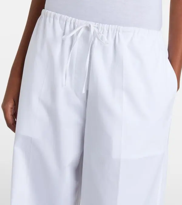 TOTEME Cotton Poplin Wide-leg Pants - White