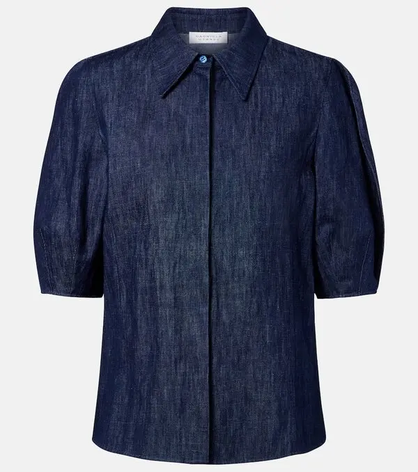 Gabriela Hearst Sansi Cotton And Linen Denim Shirt - Blue