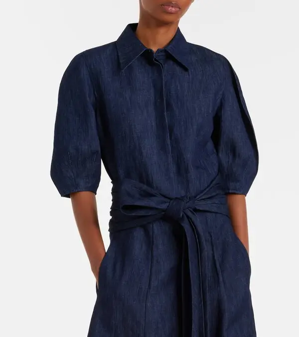 Gabriela Hearst Sansi Cotton And Linen Denim Shirt