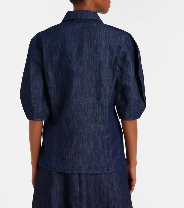 Gabriela Hearst Sansi Cotton And Linen Denim Shirt