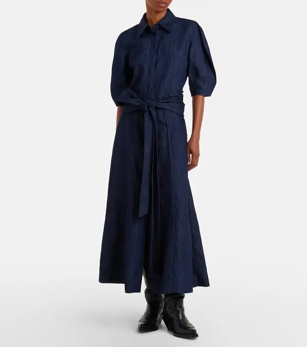 Gabriela Hearst Sansi Cotton And Linen Denim Shirt