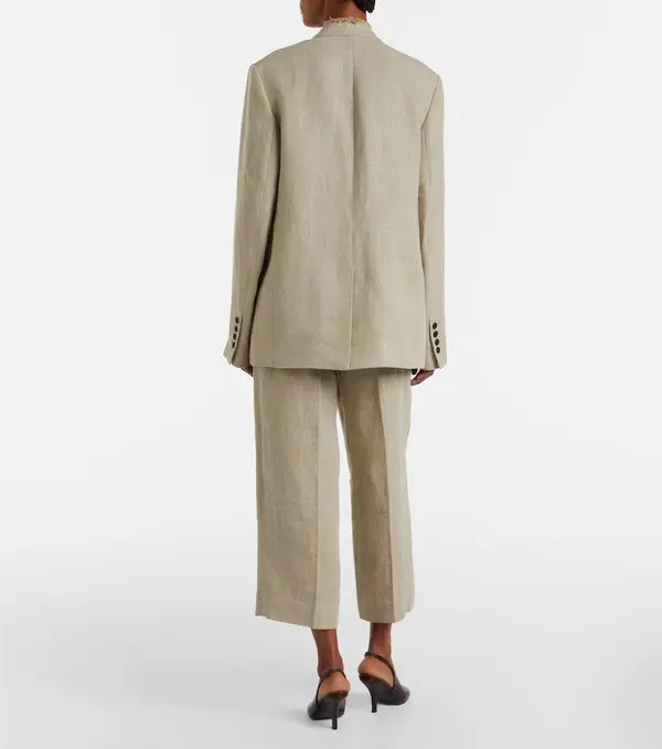 TOTEME Cropped Linen Wide-leg Pants
