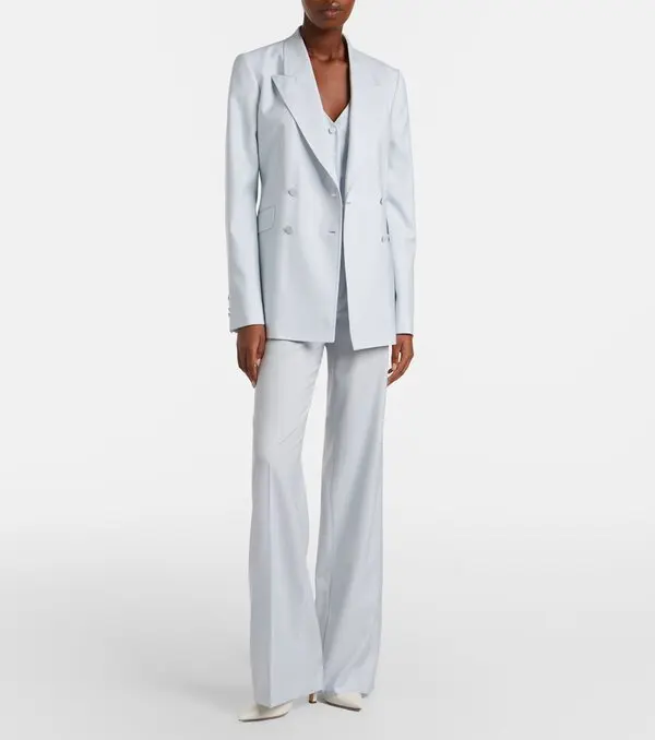 Gabriela Hearst Angela Wool And Silk Blazer - Blue