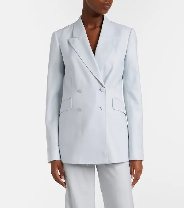 Gabriela Hearst Angela Wool And Silk Blazer - Blue