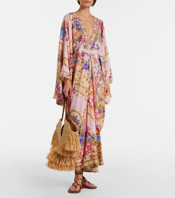 Camilla Floral Silk Kaftan