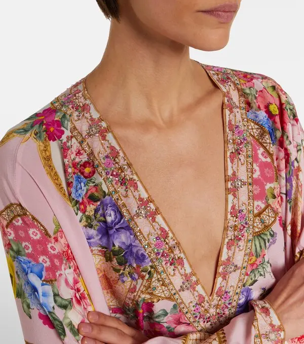 Camilla Floral Silk Kaftan