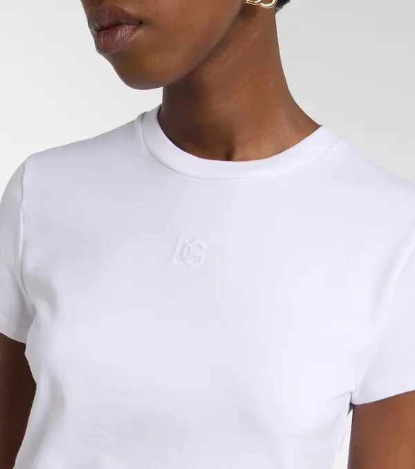 Dolce & Gabbana Embroidered Cotton-blend Jersey T-shirt