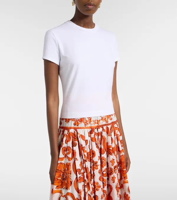Dolce & Gabbana Embroidered Cotton-blend Jersey T-shirt