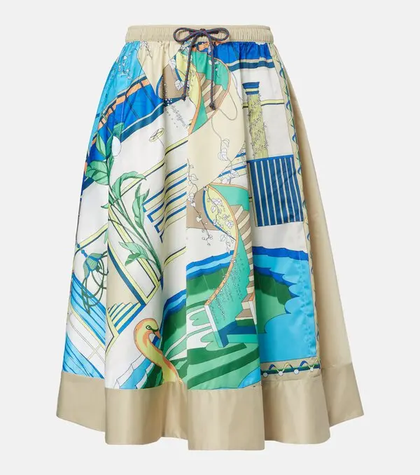Tory Burch Printed Midi Skirt - Multicoloured