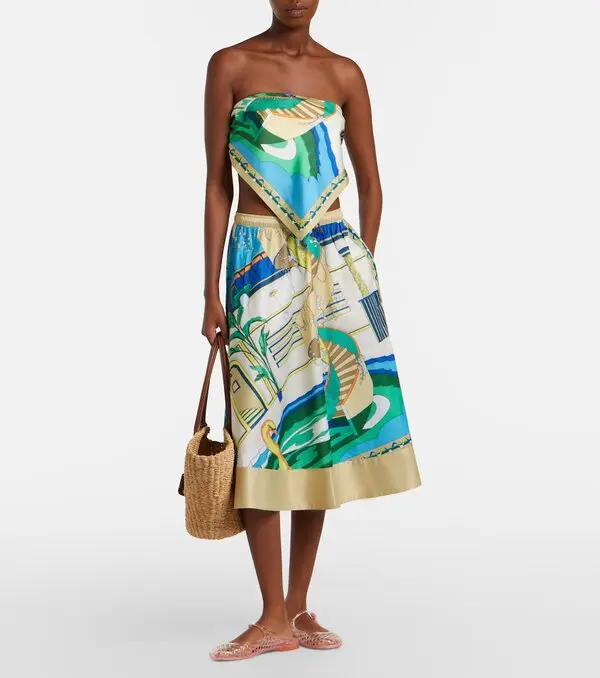 Tory Burch Printed Midi Skirt